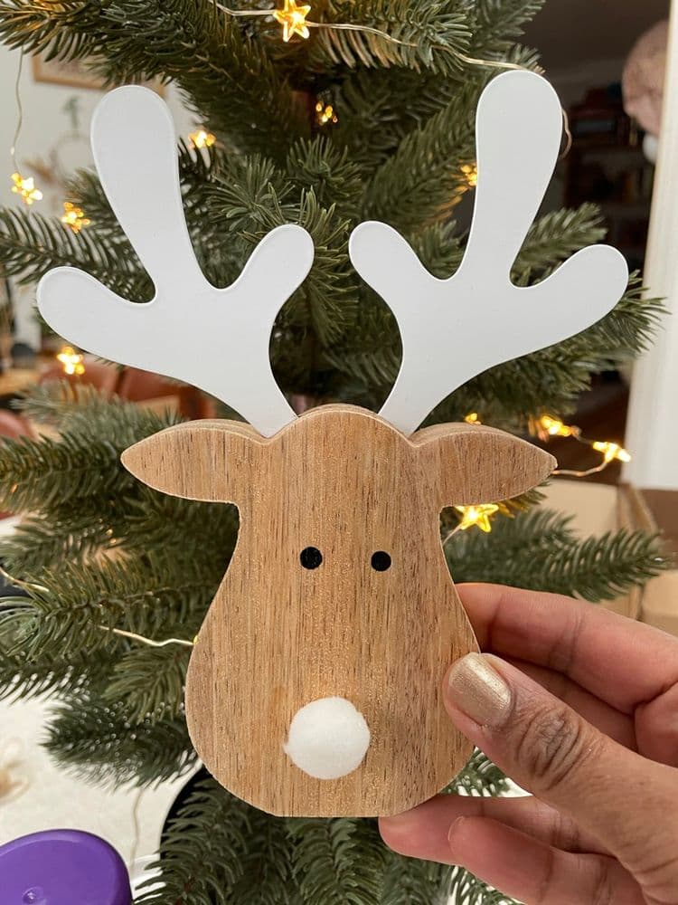 Reindeer Head with White Pom Pom Nose