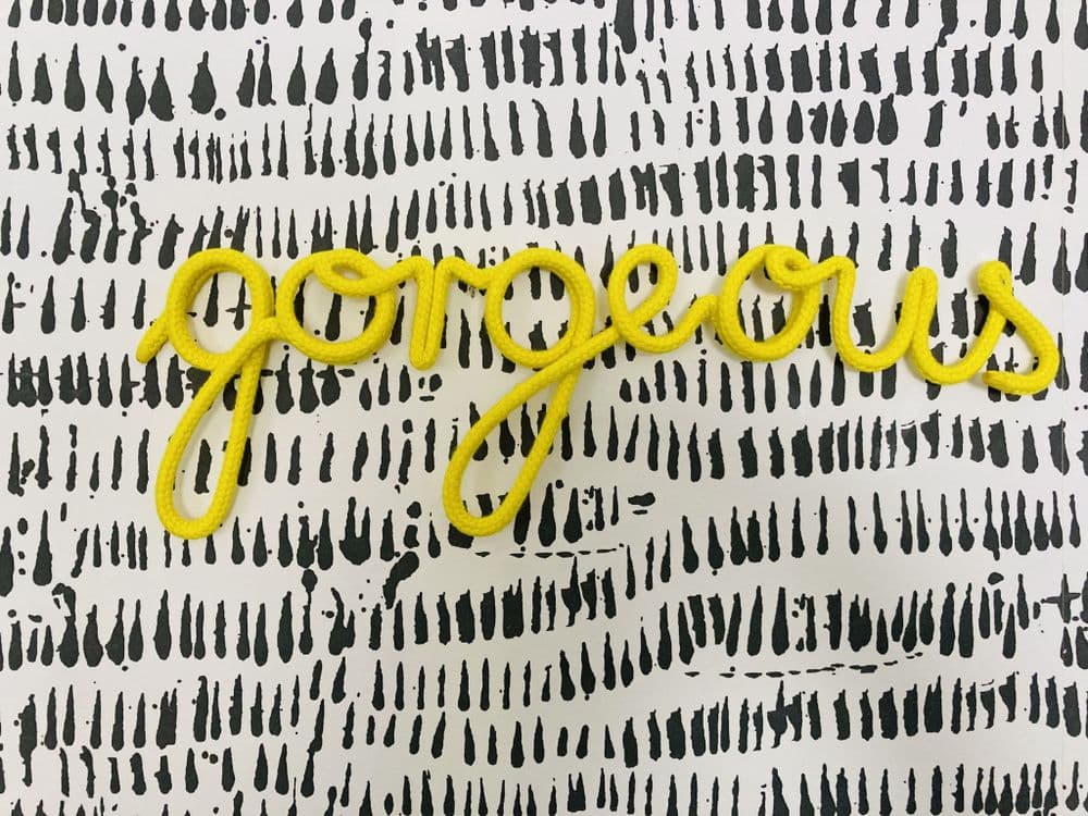 Rope Wire Word Gorgeous Bright Yellow