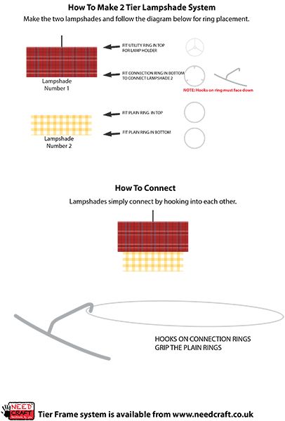 2 Tier Lampshade Frame System 50cm / 40cm