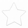 40cm Metal Star Florist Wire Frame - White - 5 Point Star