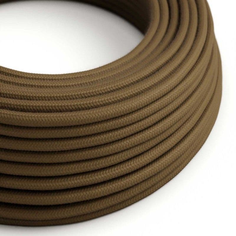 Brown Cotton 3-Core Textile Cable