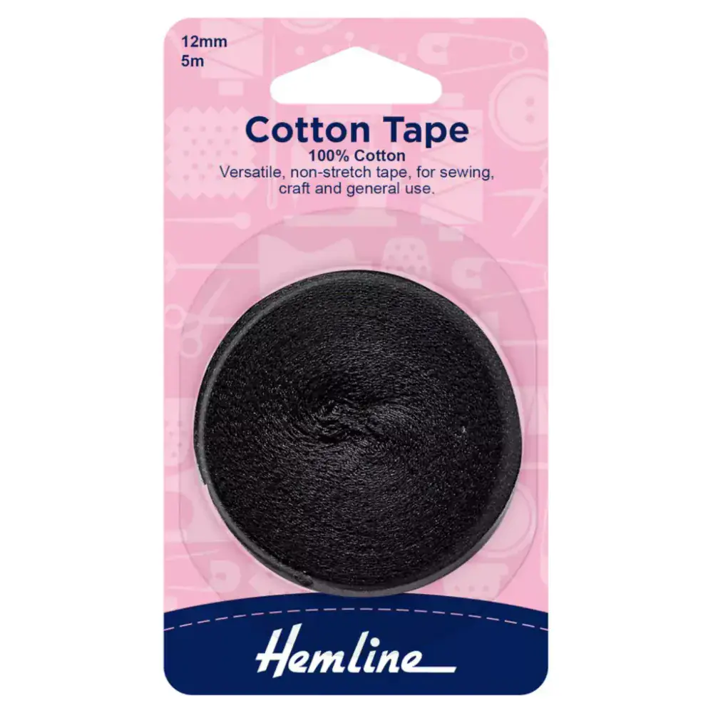 Cotton Binding Tape 12mm - Black