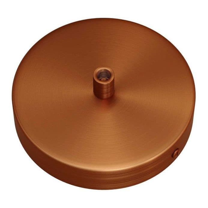 Cylindrical Metal Ceiling Rose Kit - Brushed Copper