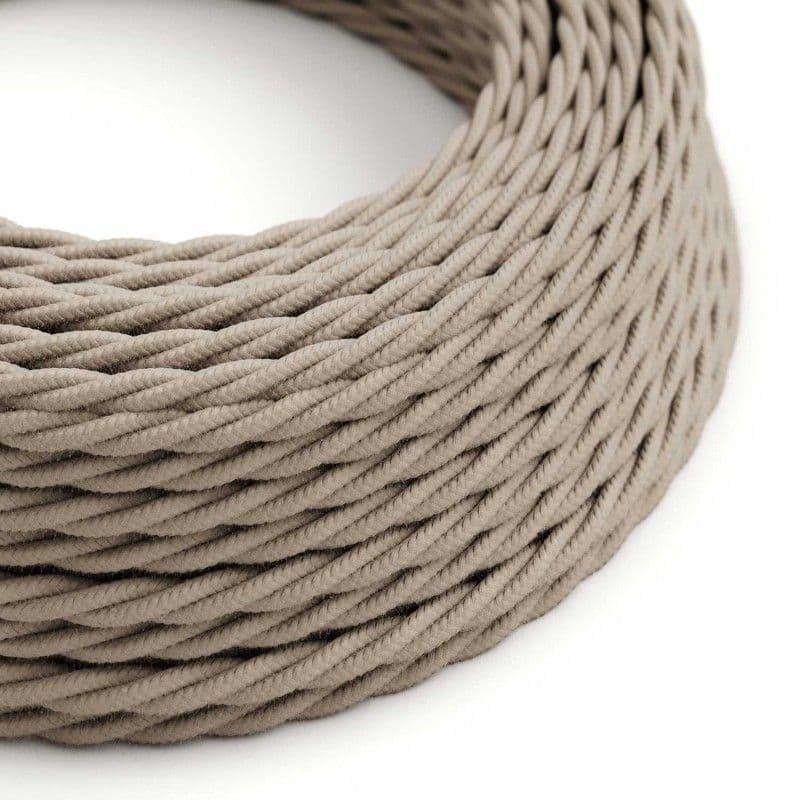 Dove Cotton Twisted 3-Core Textile Cable
