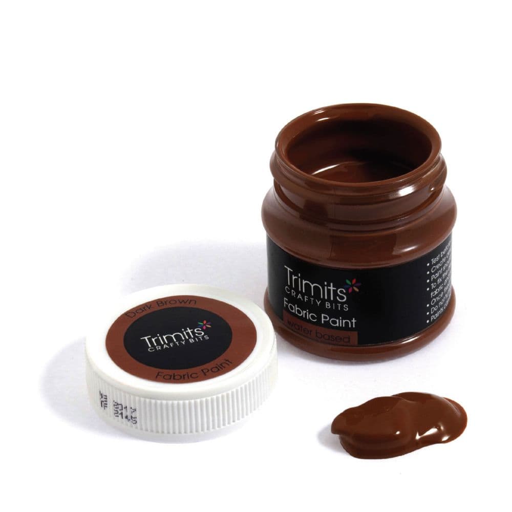 Fabric Paint Pot - Dark Brown 50ml x 3