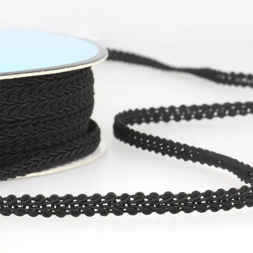 Gimp Braid Trim | Black | 25m x 6mm | Dannells