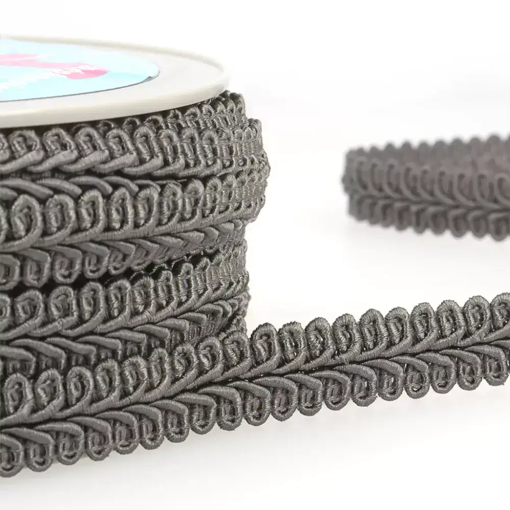 Gimp Braid Trim | Dark Grey | 20m x 15mm | Dannells