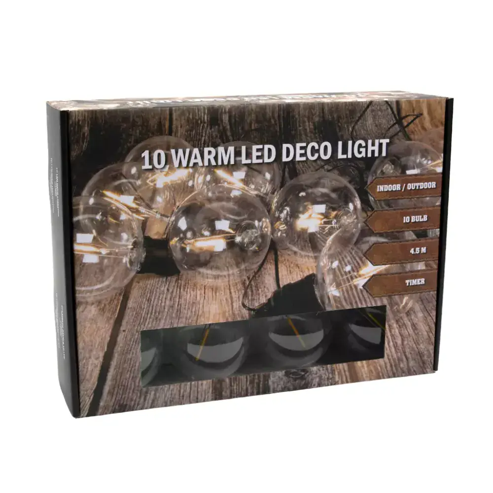 Globe Bulb Battery Operated Filament LED Light String + Timer | Dannells