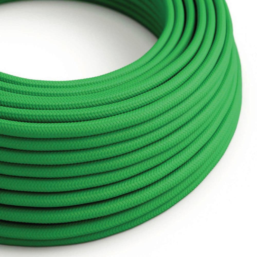 Glossy Grass Green 3-Core Textile Cable