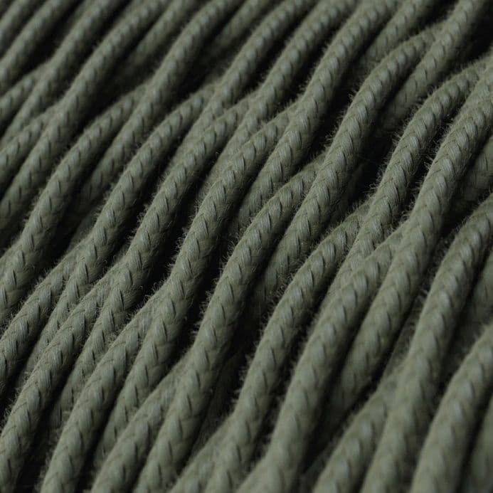 Green Cotton Twisted 3-Core Textile Cable