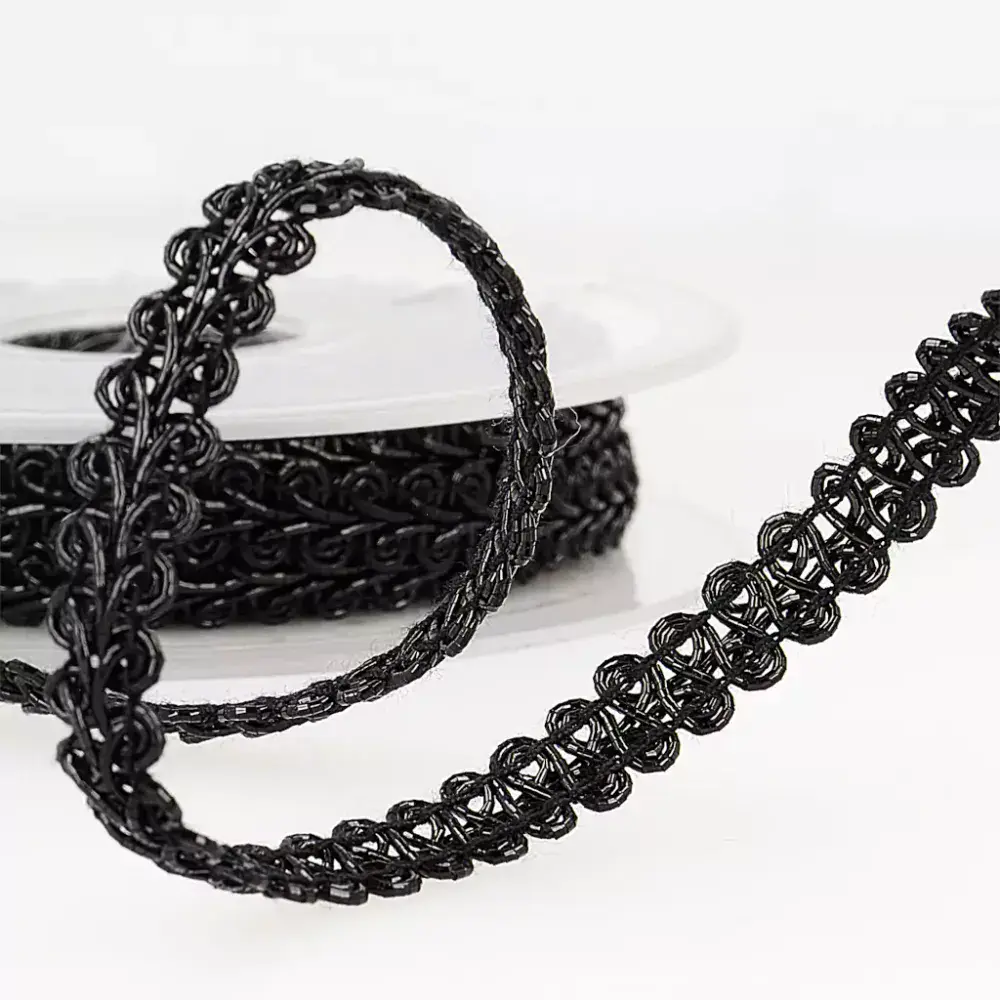 Metallic Braid Trim | Black | 25m x 10mm | Dannells