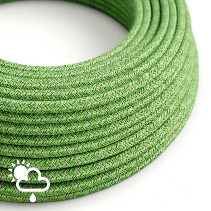 Outdoor Electric Cable Covered in Green Pixel Bronte Cotton - EIVA ...