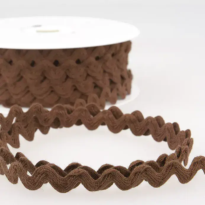 Ric Rac Cotton Trim | Brown | 25m x 10mm | Dannells