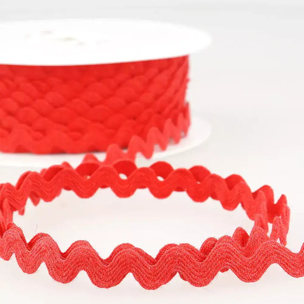 Ric Rac Cotton Trim | Red | 25m x 10mm | Dannells