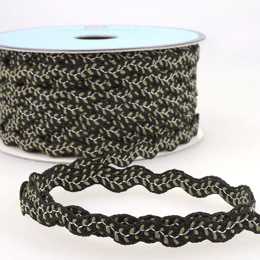 Ric Rac Pattern Trim | Black | 25m x 13mm | Dannells