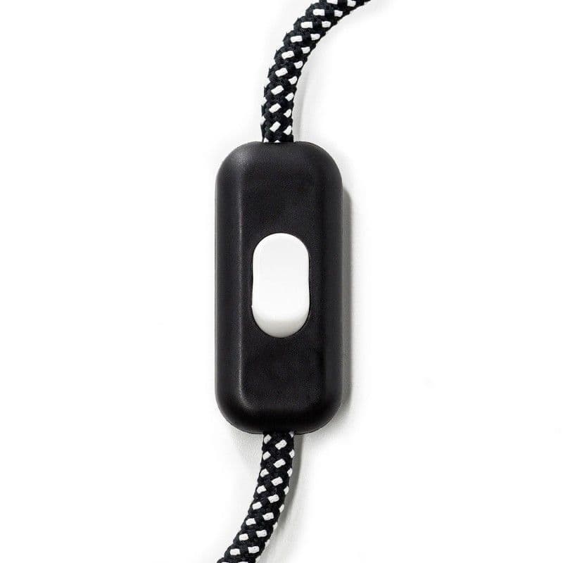 Single-pole In-line Black Switch With White Button