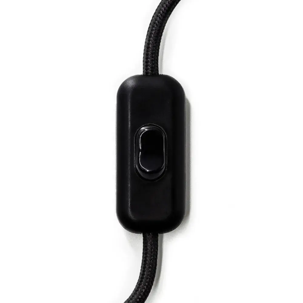 Single Pole In-Line Switch With Earth Terminal - Black