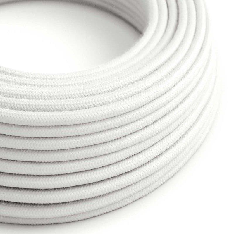 White Cotton 3-Core Textile Cable