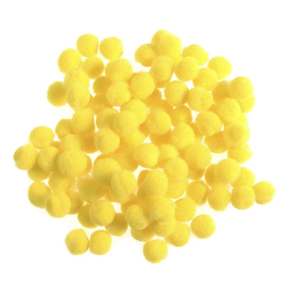 Yellow Pom Poms - 100 pcs