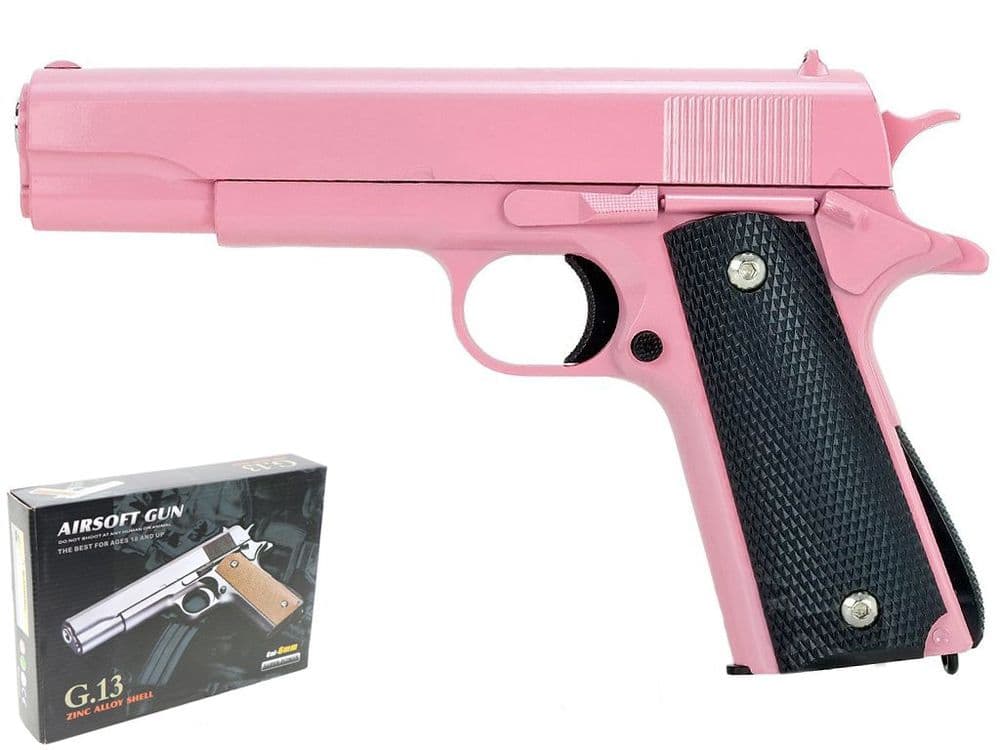 G13 BB Gun 1911 Spring Airsoft Pistol Pink 2 Tone | Toy & Model