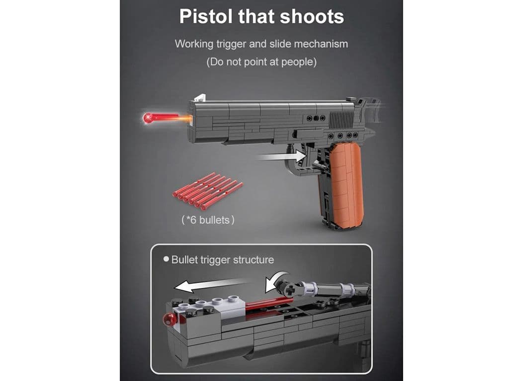 M1911 Pistol Toy Gun Brick Block Set C81012W | Toy & Model