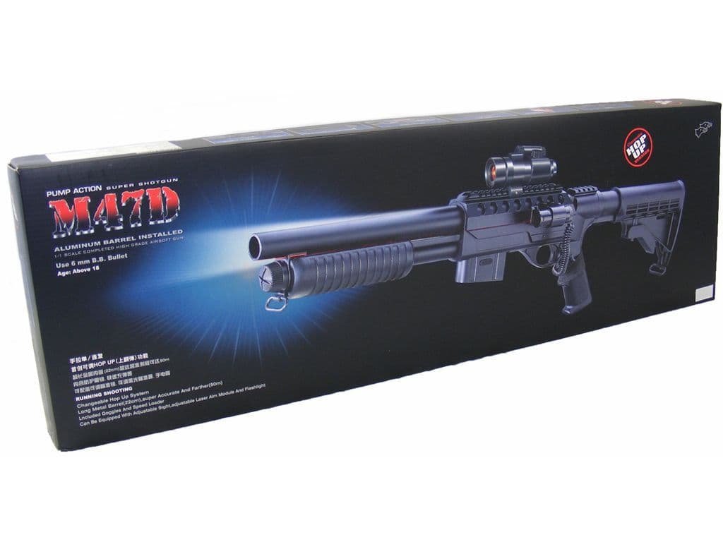 M47D1 BB Gun M500 Spring Airsoft Shotgun Black 2 Tone | Toy & Model