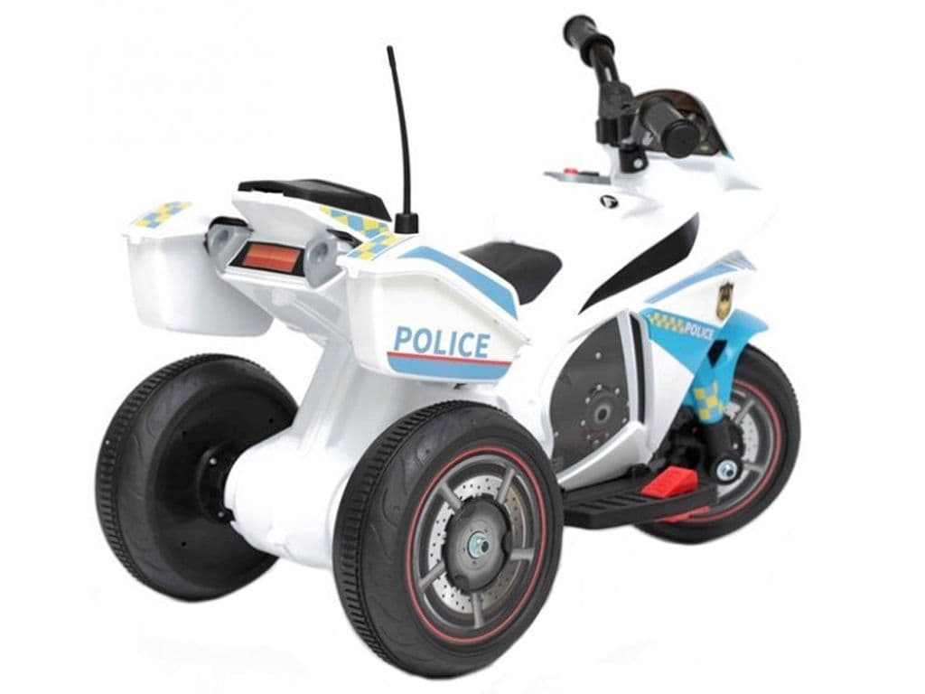 Police Trike White & Blue | 6v Electric Kids Ride On 3 Wheel Bike | TOY ...