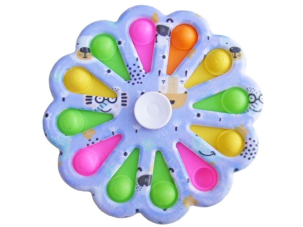Round Flower Shape 12 Push Pop Spinner | Sensory Toys | TOY & MODEL