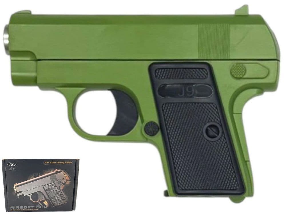 V6 BB gun spring airsoft pistol green 2 tone metal | Toy & Model