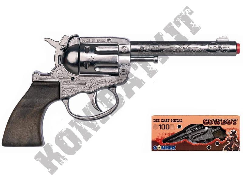 KOMBATKIT: 101 Die-Cast Metal Cowboy 100 Shot Toy Cap Gun Revolver