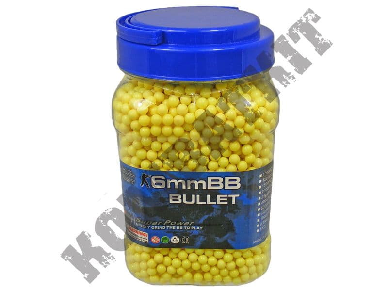KOMBATKIT: 5000 x 6mm x 12g Yellow Colour Airsoft BB Gun Pellets in Tub