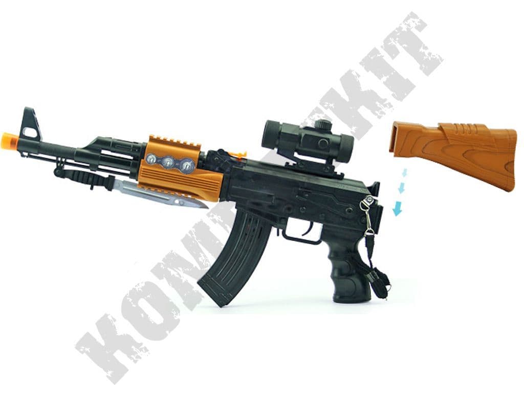 AK-47 Rifle B/o Lights & Sounds Toy Gun AK-5544B | Kombatkit