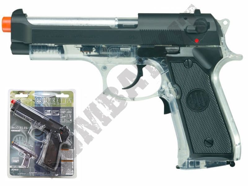 Beretta 92FS BB Gun | Official Airsoft Electric Pistol Clear 2 Tone ...
