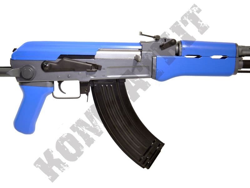 CM028 BB Gun | AK47B Style Electric Airsoft Rifle Two Tone Blue | KOMBATKIT SHOP