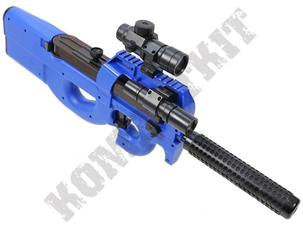 D90H BB Gun P90 Electric Airsoft Rifle Black 2 Tone | Kombatkit