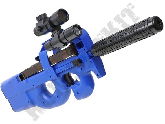 D90H BB Gun P90 Electric Airsoft Rifle Black 2 Tone | Kombatkit