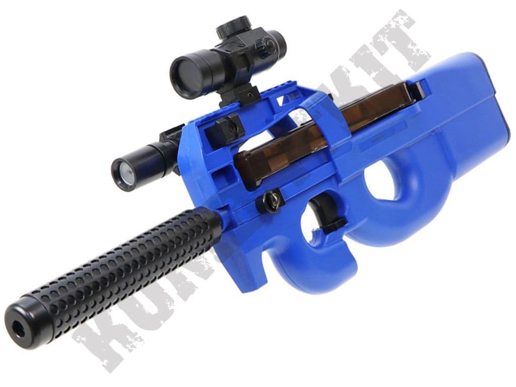 D90H BB Gun P90 Electric Airsoft Rifle Black 2 Tone | Kombatkit