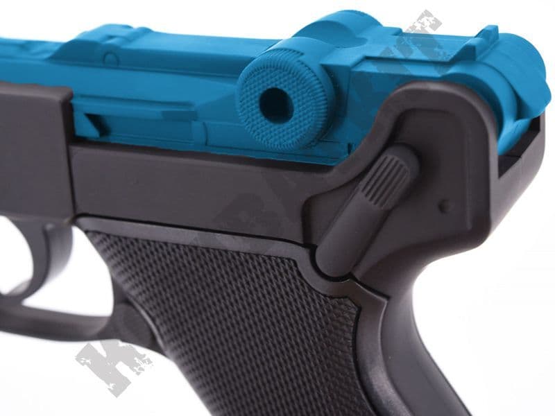 PO8 BB Gun | Luger Replica CO2 Gas Airsoft Pistol Black & 2 Tone Metal ...