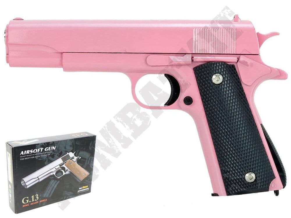 G13 BB Gun 1911 Spring Airsoft Pistol Pink 2 Tone | Kombatkit