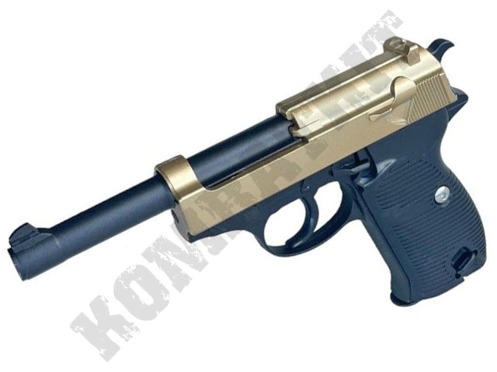 G21 BB Gun P38 Spring Airsoft Pistol Gold 2 Tone | Kombatkit