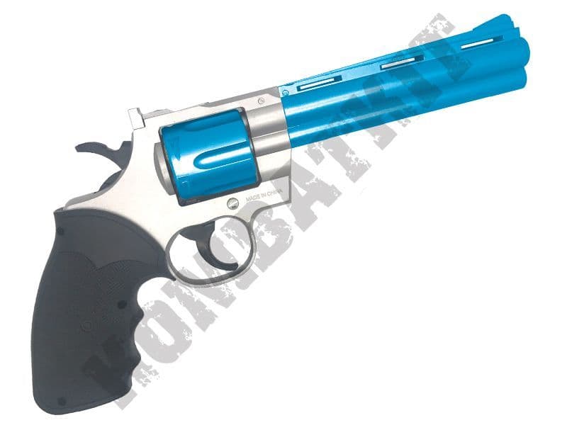 G36 BB Gun | 6 Shot Revolver Replica Airsoft Pistol 2 Tone Silver Blue ...