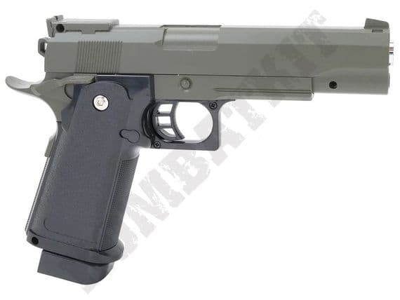 G6 BB Gun M1911 Spring Airsoft Pistol Green 2 Tone | Kombatkit