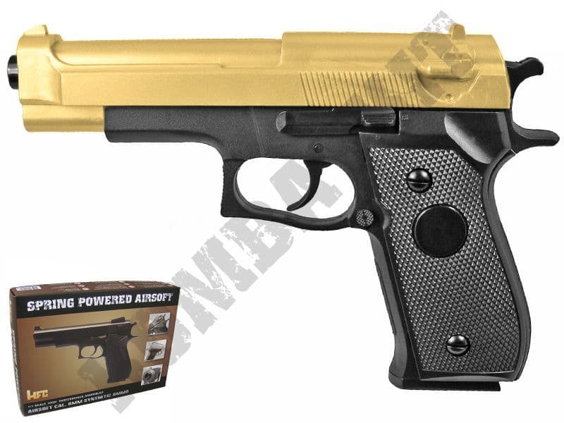 Ha106 Gold Bb Gun Double Eagle Replica Spring Airsoft Pistol 2 Tone Kombatkit