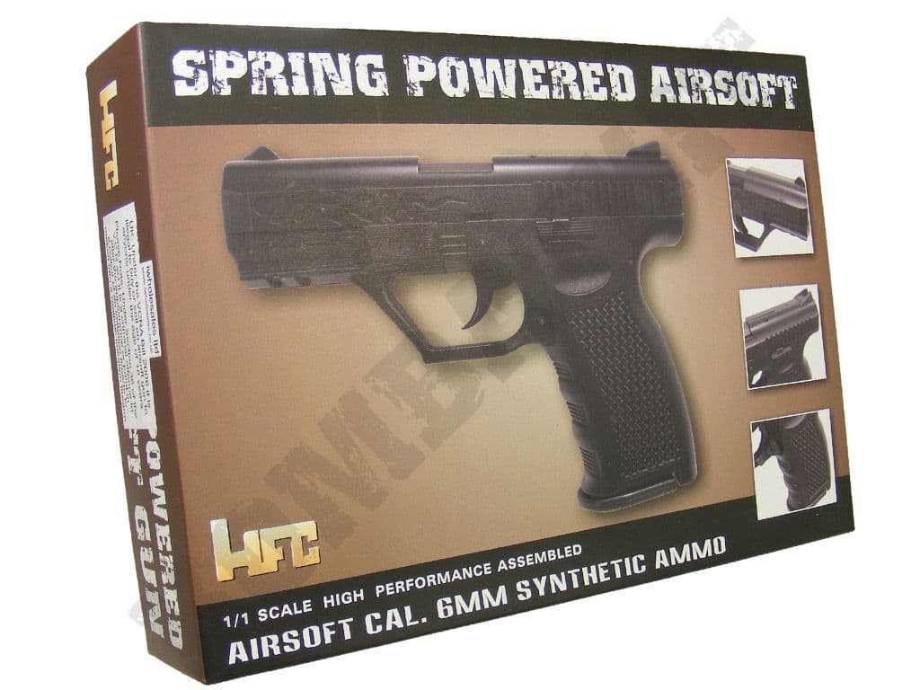 HA128 airsoft pistol PPQ spring BB gun black 2 tone | Kombatkit