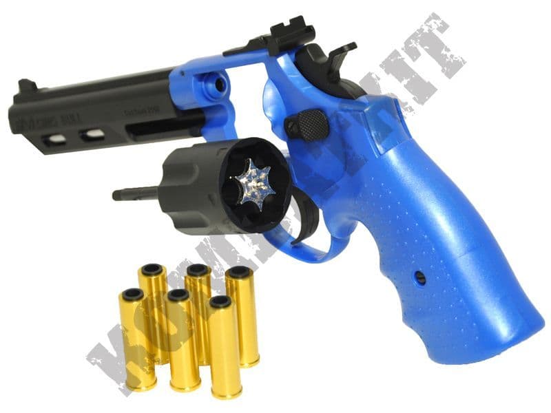 HG133 Gas BB Gun | 6 Shot Revolver Replica Airsoft Pistol 2 Tone Blue ...