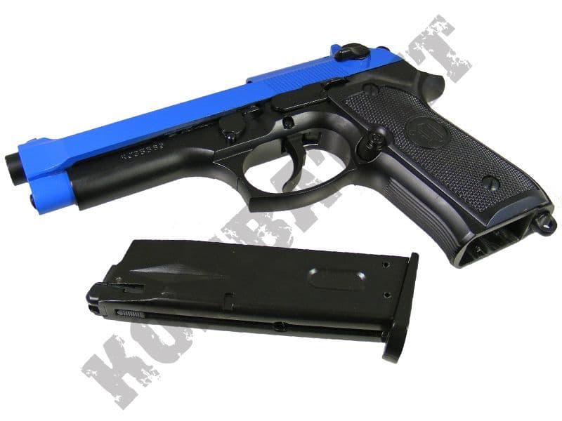 M9 Gas BB Gun | Beretta Replica Pistol Airsoft Blowback 2 Tone Blue ...