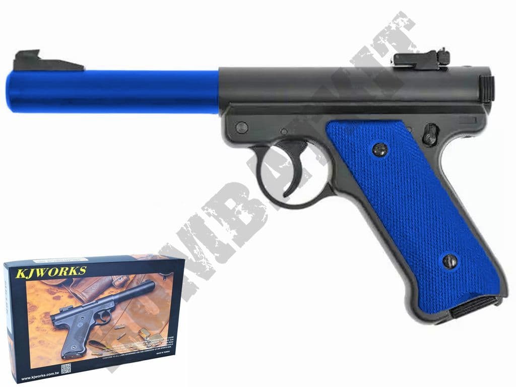 KJW MK1 Ruger Gas Airsoft Pistol Black 2 Tone Gun | Kombatkit