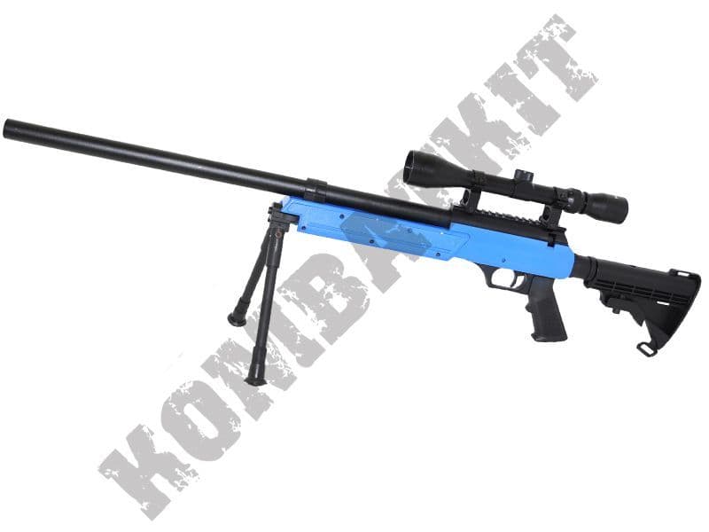 M187 BB Gun | Maurzen SR-2 Replica Airsoft Sniper Rifle 2 Tone Blue ...