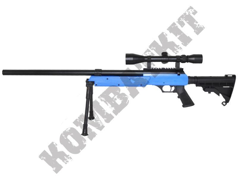 M187 BB Gun | Maurzen SR-2 Replica Airsoft Sniper Rifle 2 Tone Blue ...