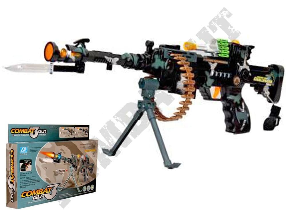 M249 Rifle B/o sound & lights toy gun DF-9218B | Kombatkit